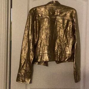 George | Jackets & Coats | Vintage Gold Foil Leather Jacket | Poshmark